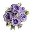 Cinvoph Artificial Rose Bouquet 5 Heads Silk Fake Flower for Wedding ...