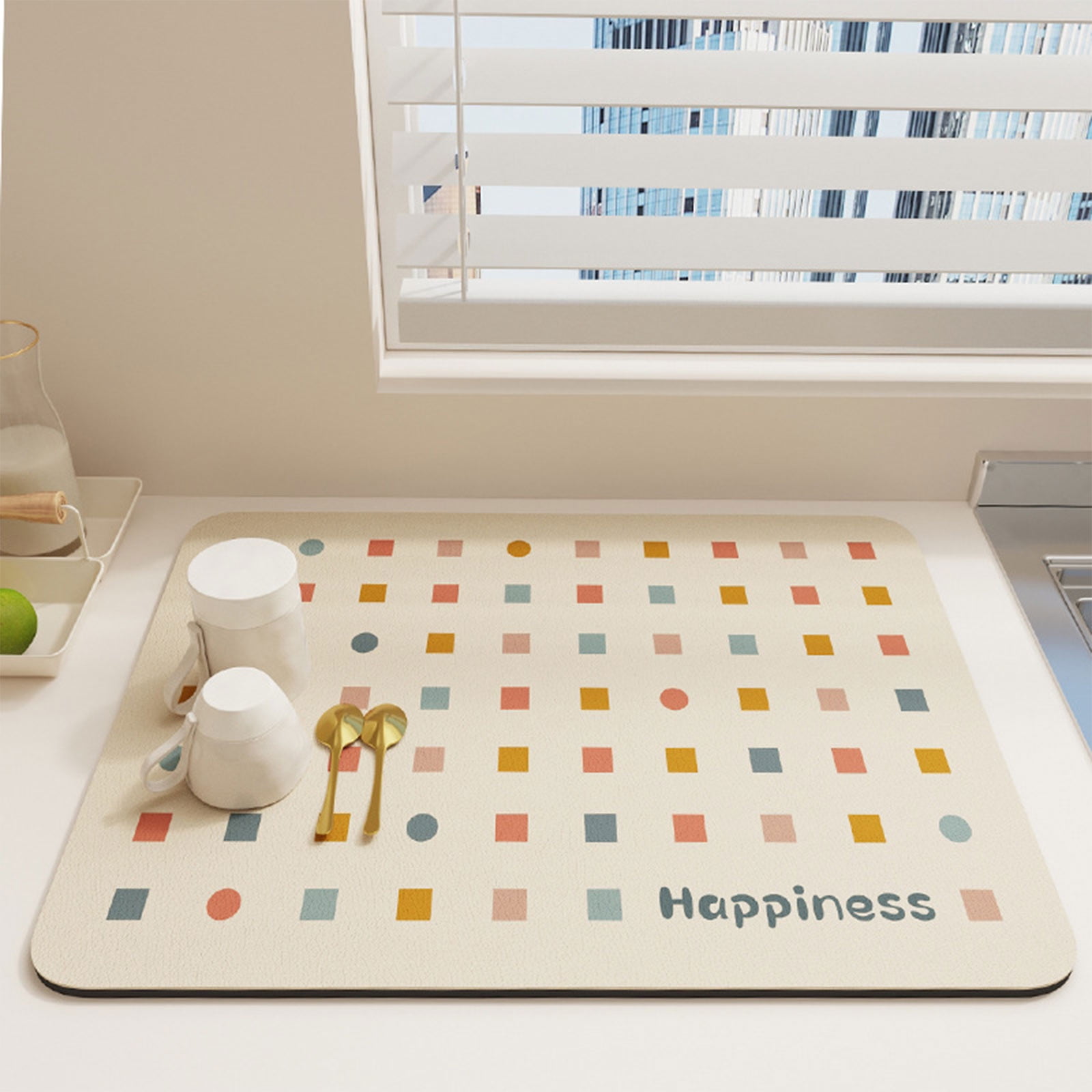 Cinvoph Dish Drying Mat for Kitchen Absorbent Non-Slip Pad for Kitchen ...