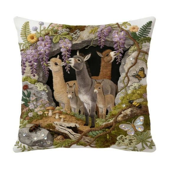 Cinvoph Donkey Throw Pillow Cover Decorative Spring Summer Short Lint ...