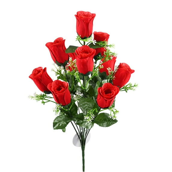 Cinvoph Fake Flower Artificial Rose 7 Heads Faux Bouquet for Valentine ...
