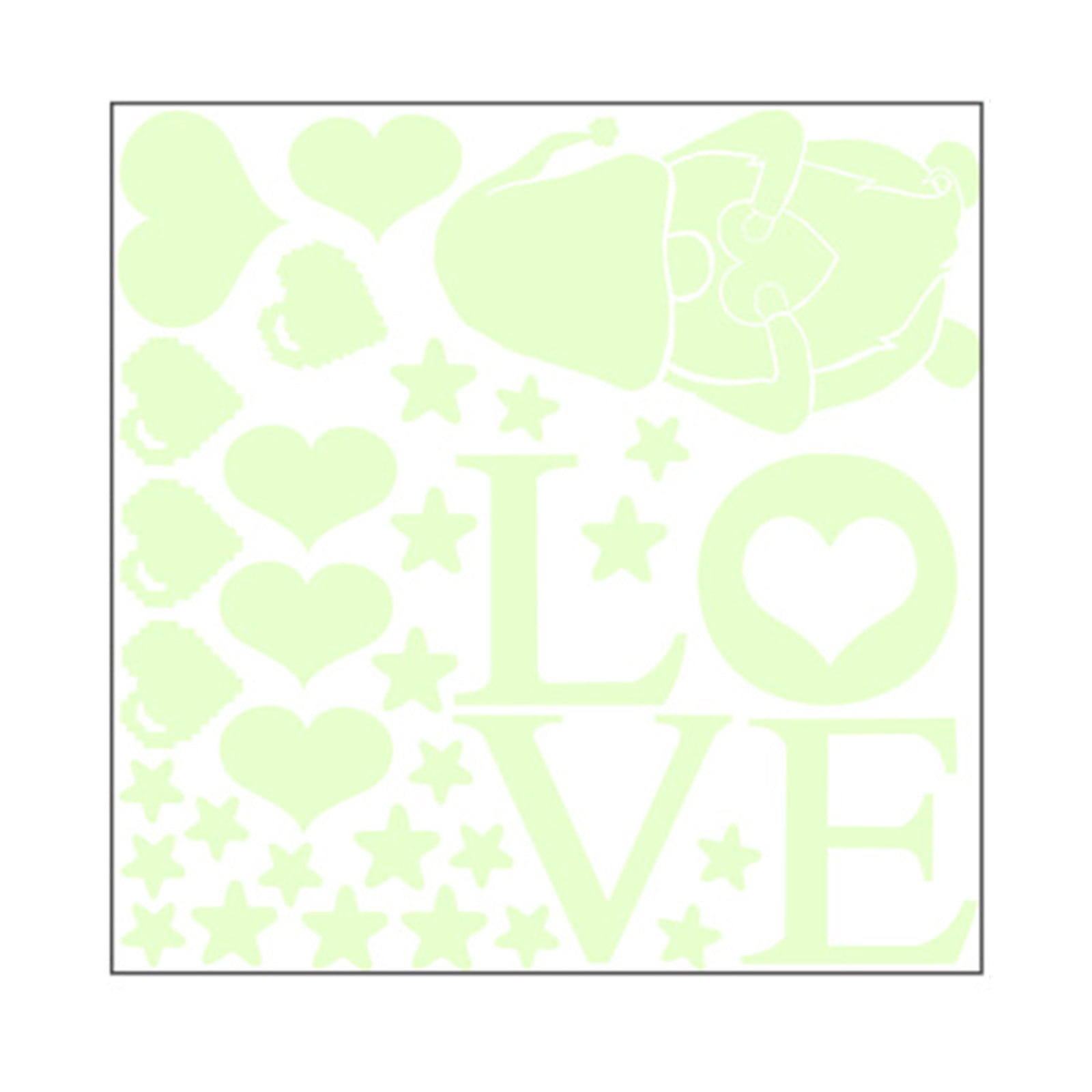 Cinvoph Glow in The Dark Wall Sticker Valentine's Day Decorative Love ...