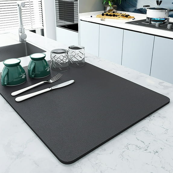 Cinvoph Silicone Dish Draining Mat Heat Resistance Kitchen Countertop ...