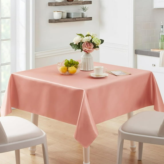 Cinvoph Solid Color Polyester Satin Tablecloth Elegant Festive Table ...