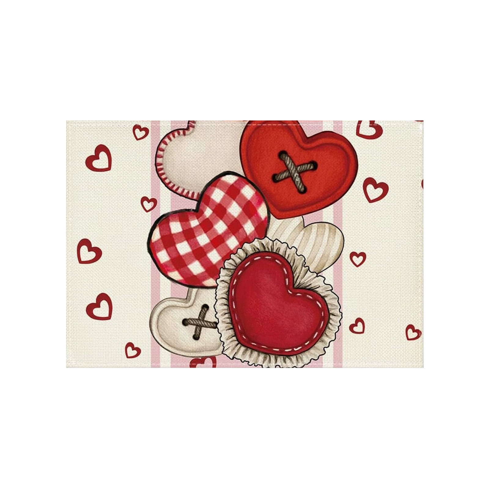 Cinvoph Valentine's Day Placemats Decorative Heart Print Insulated ...