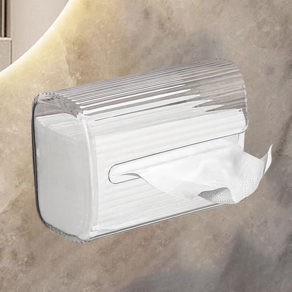 Cinvoph Wall Mounted Tissue Box Holders Drilling Free Transparent Paper ...