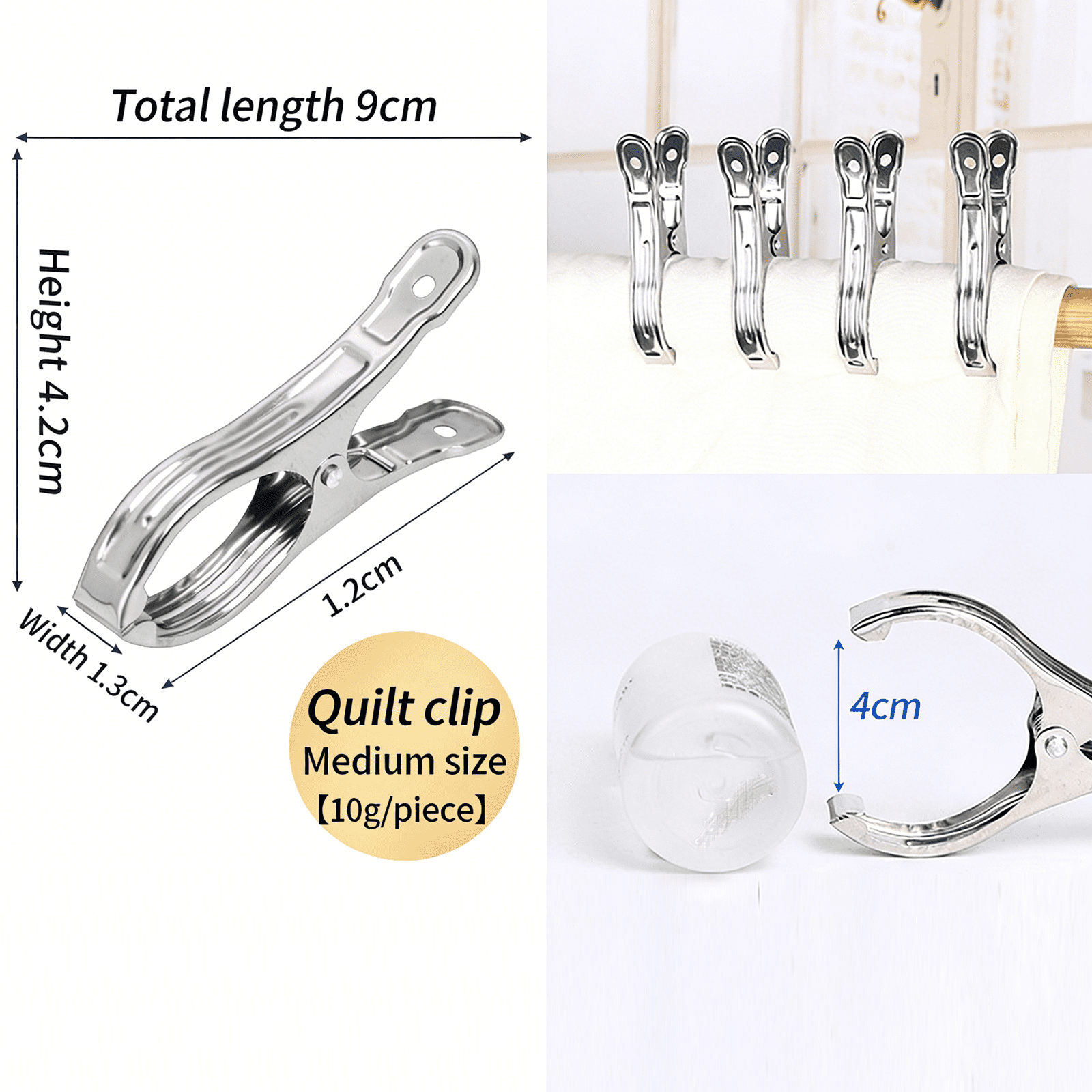 Ciozy Stainless Steel Clothes Pins Multipurpose Metal Clips for Food ...