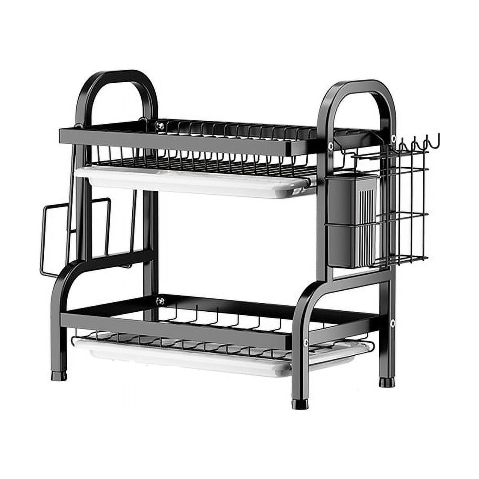 Cipaher Dish Drying Rack for Kitchen Counter 2 Tier Rust-Resistant Dish ...