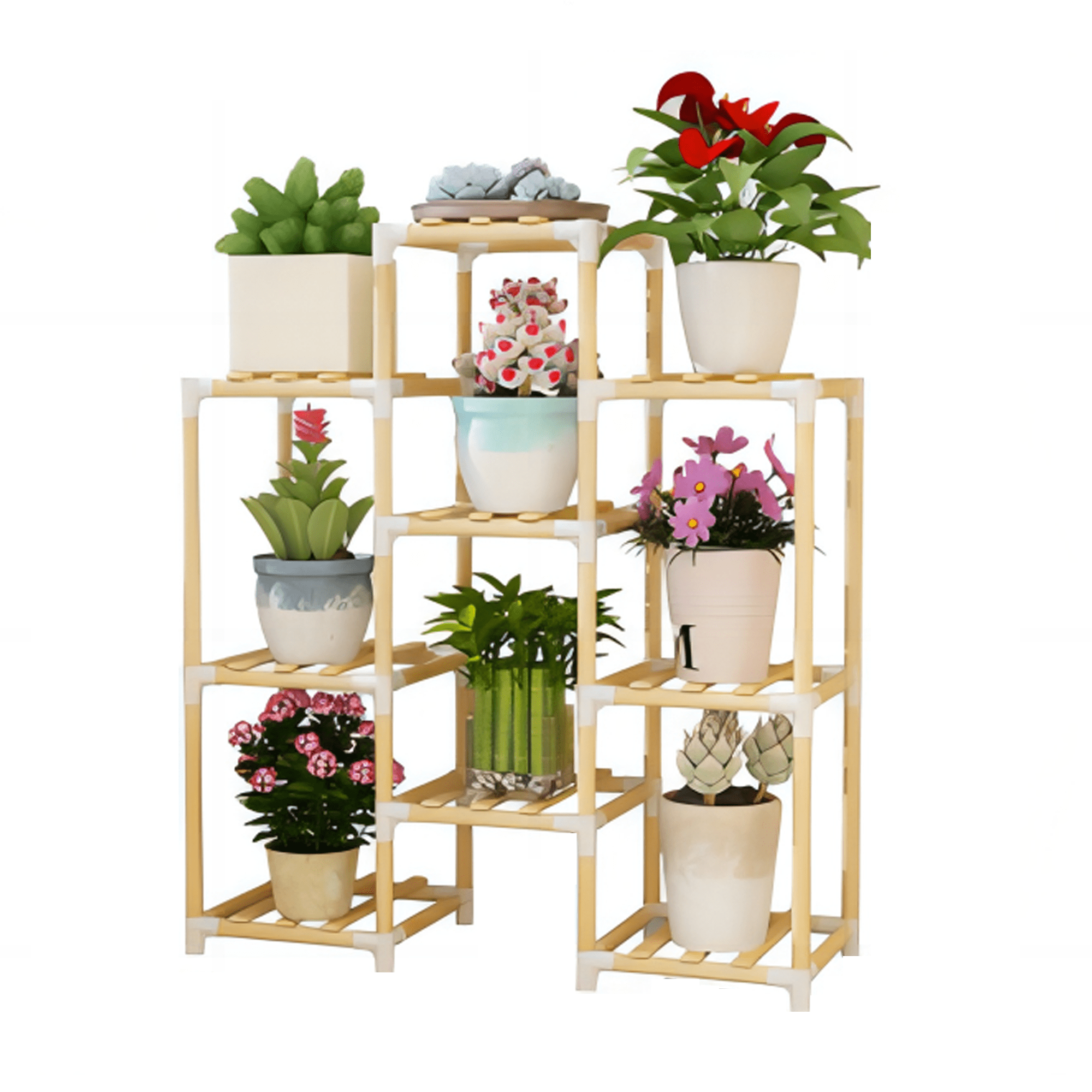 Cipaher Freestanding Wood Plant Stand Indoor Outdoor Corner Plant Shelf ...