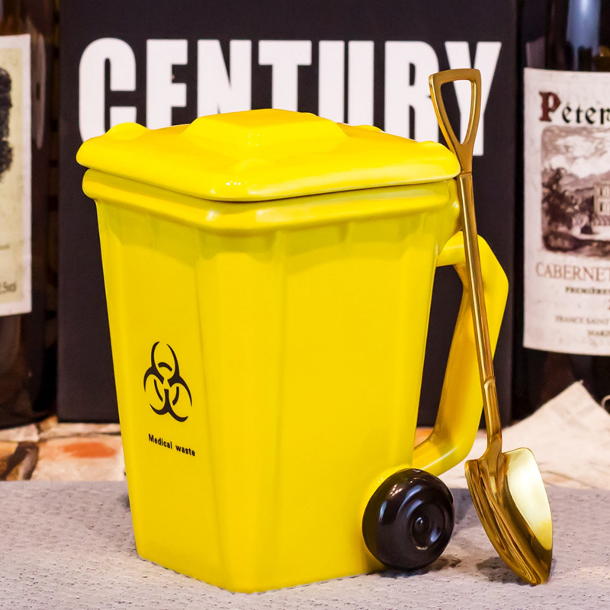 Cipaher Mini Curbside Trash Can Pen Cup Mug and Unique Small Size ...