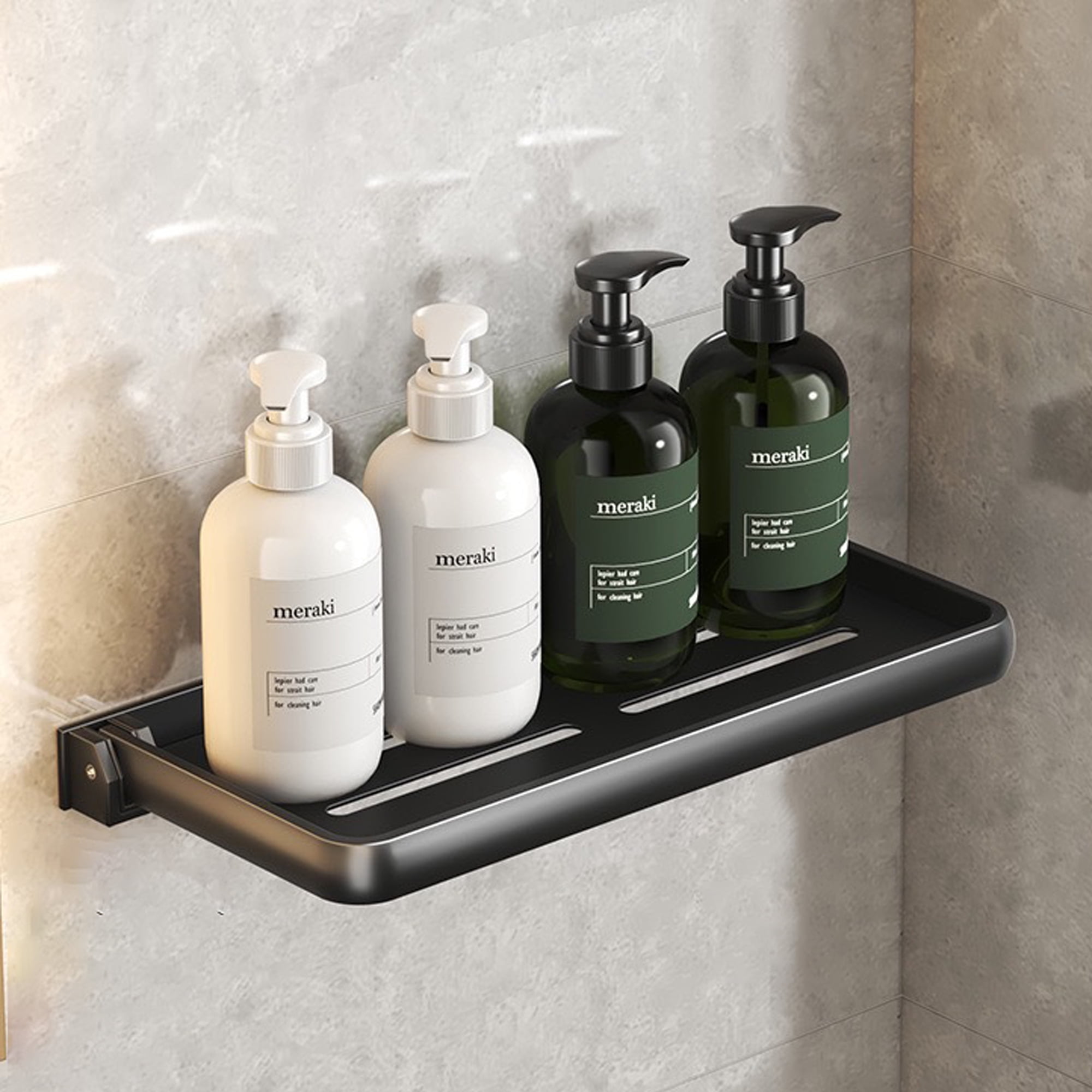 Cipaher Shower Caddy Folding Metal Shelf for Bathroom Wall Mounted 90 ...