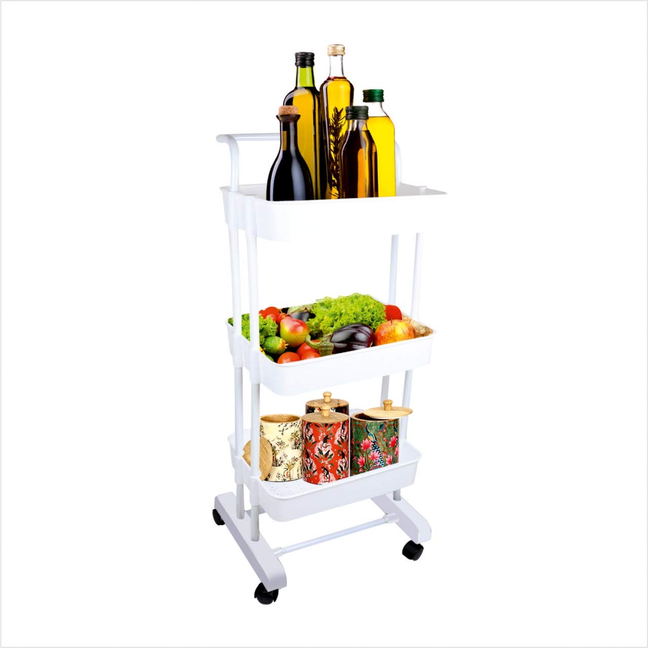 Ciplaplast Multipurpose 3 TierLayers Kitchen Trolley RackShelf Utility ...