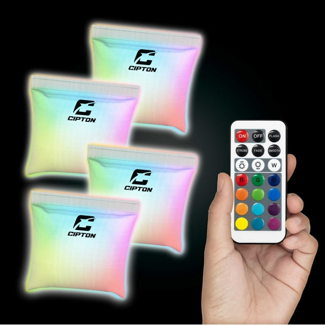 Cipton Light Up Cornhole Bags 4 Bean Bag Toss Outdoor Games - 4 Pack ...