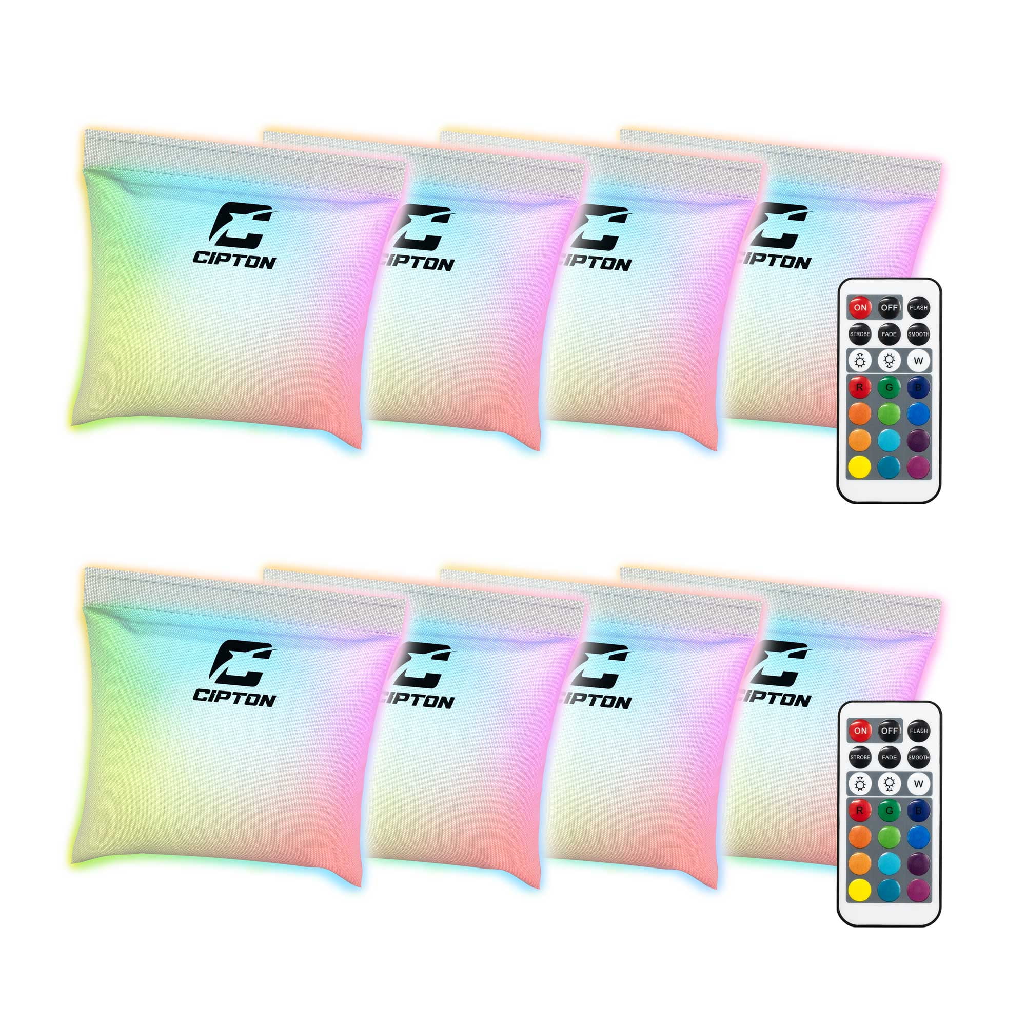 Cipton LED Light Up Cornhole Bean Bag Toss Set with 4 Glow in the Dark ...