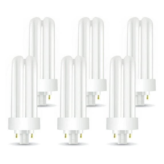 Circle (6 Pack) PLT-26W 841, 4 Pin GX24q-3, 26 Watt Triple Tube, Compact Fluorescent Light Bulb ...