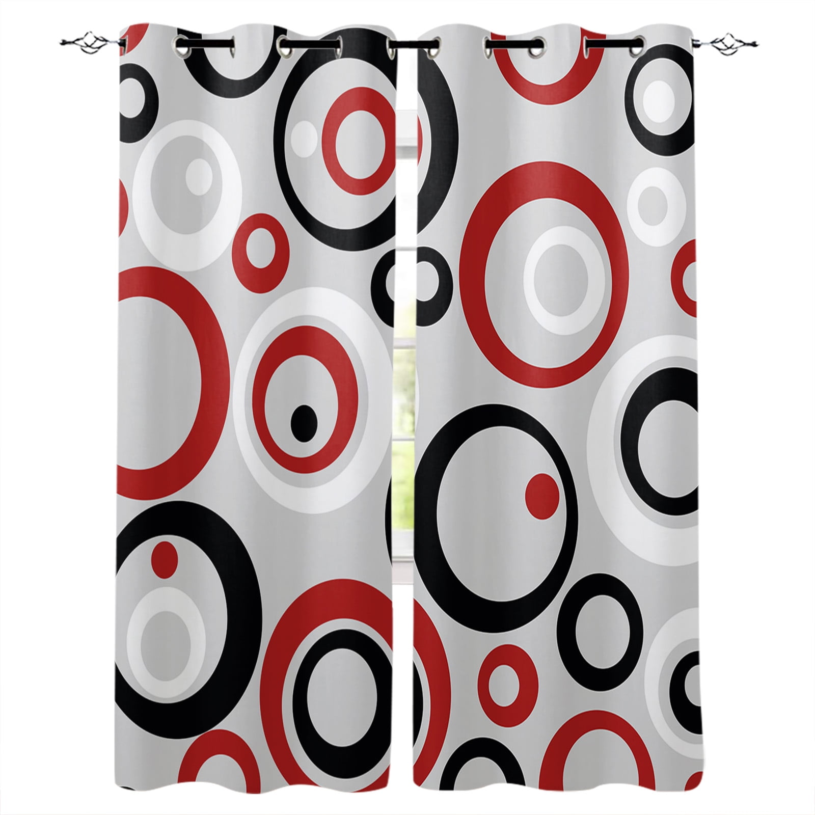 Circle Abstract Geometry Modern Art Red Bedroom Modern Living Room ...