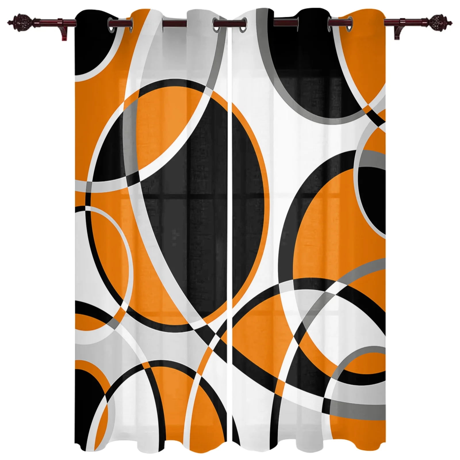 Circle Abstract Geometry Window Curtain Living Room Luxury Valance ...