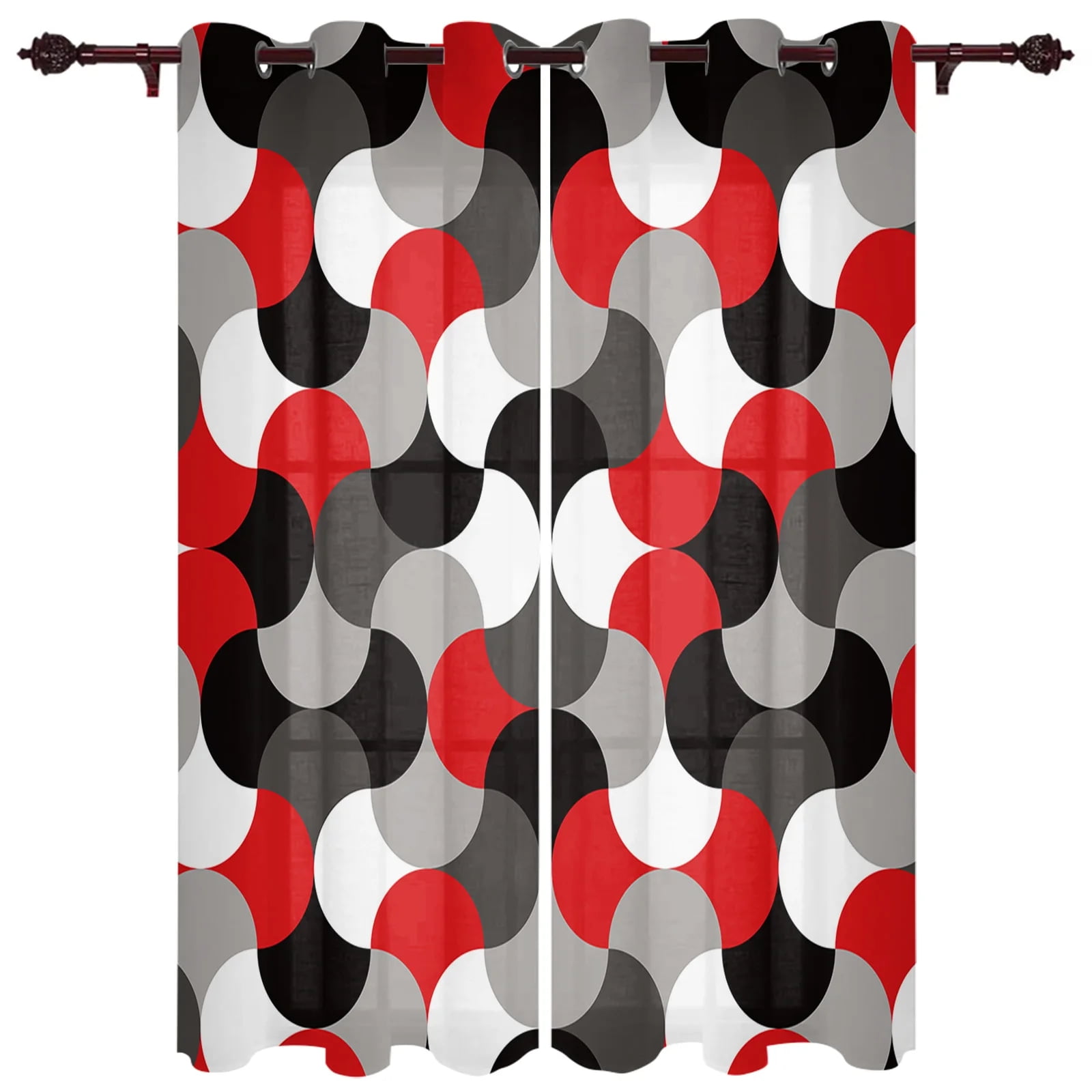 Circle Abstract Geometry Window Curtain Living Room Luxury Valance ...