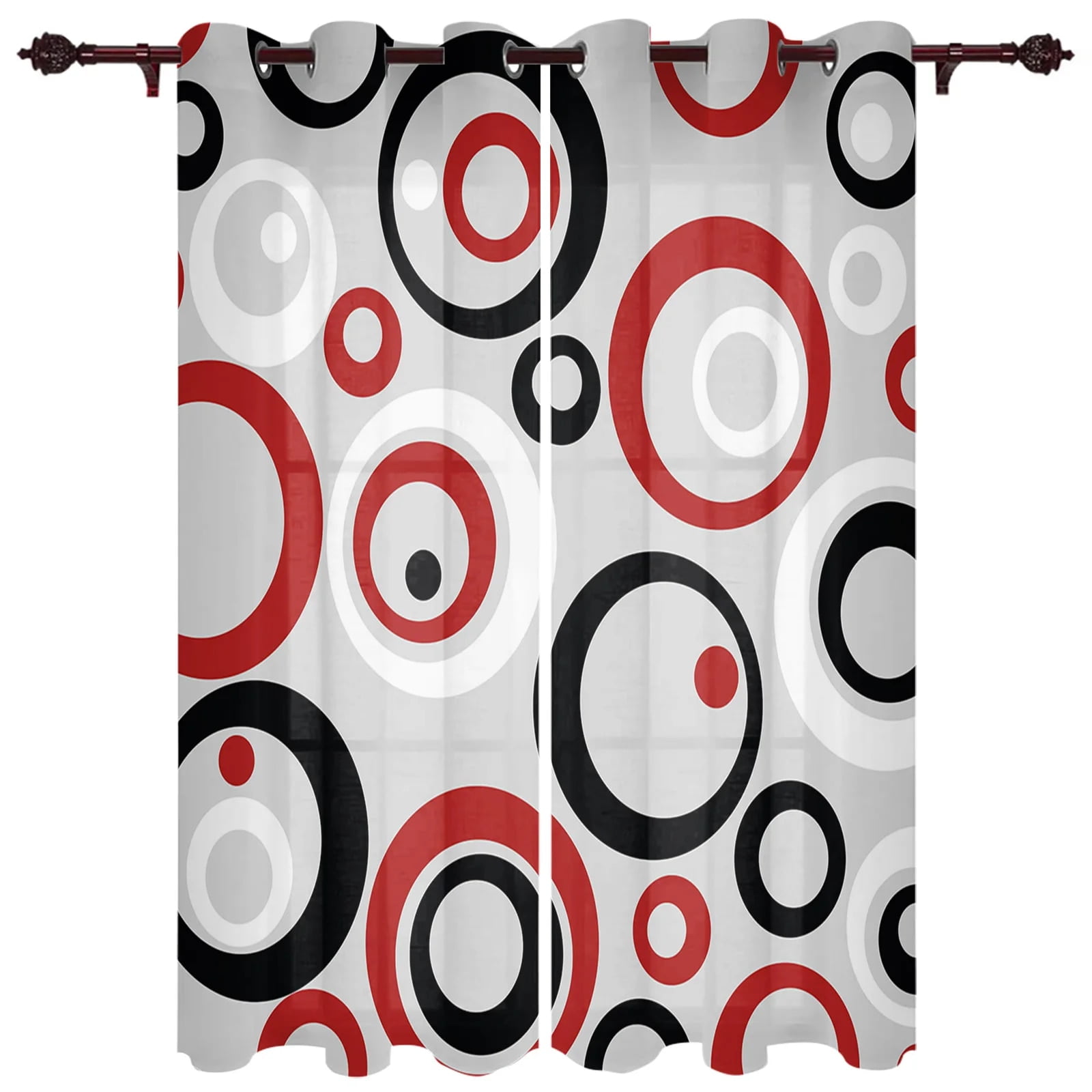 Circle Abstract Geometry Window Curtain Living Room Luxury Valance ...