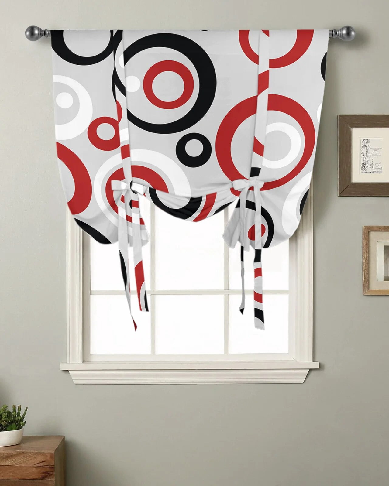 Circle Abstract Geometry Window Curtain for Living Room Kitchen Tie-up ...