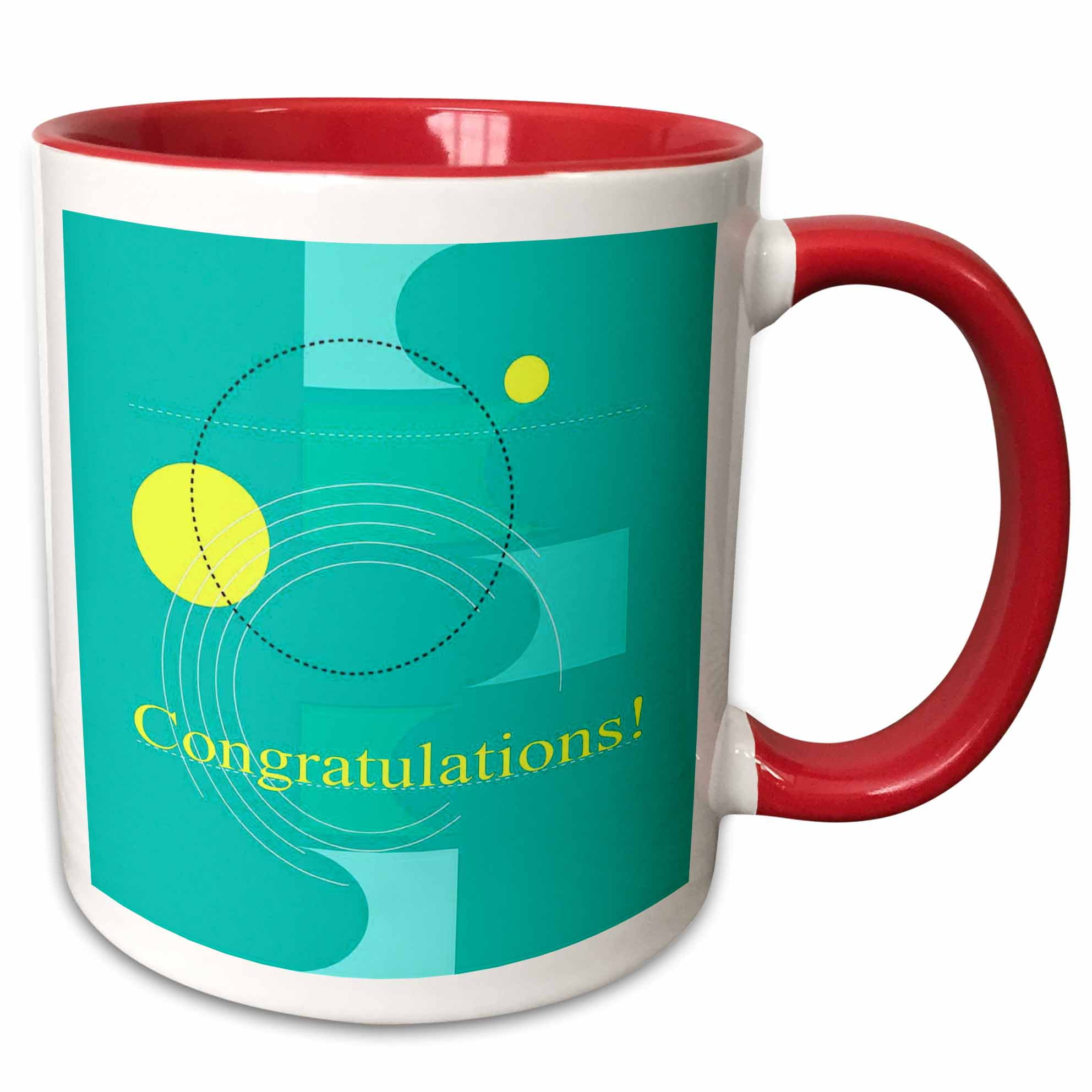 3drose, Circle and Square Design, Green and Yellow, Congratulations ...