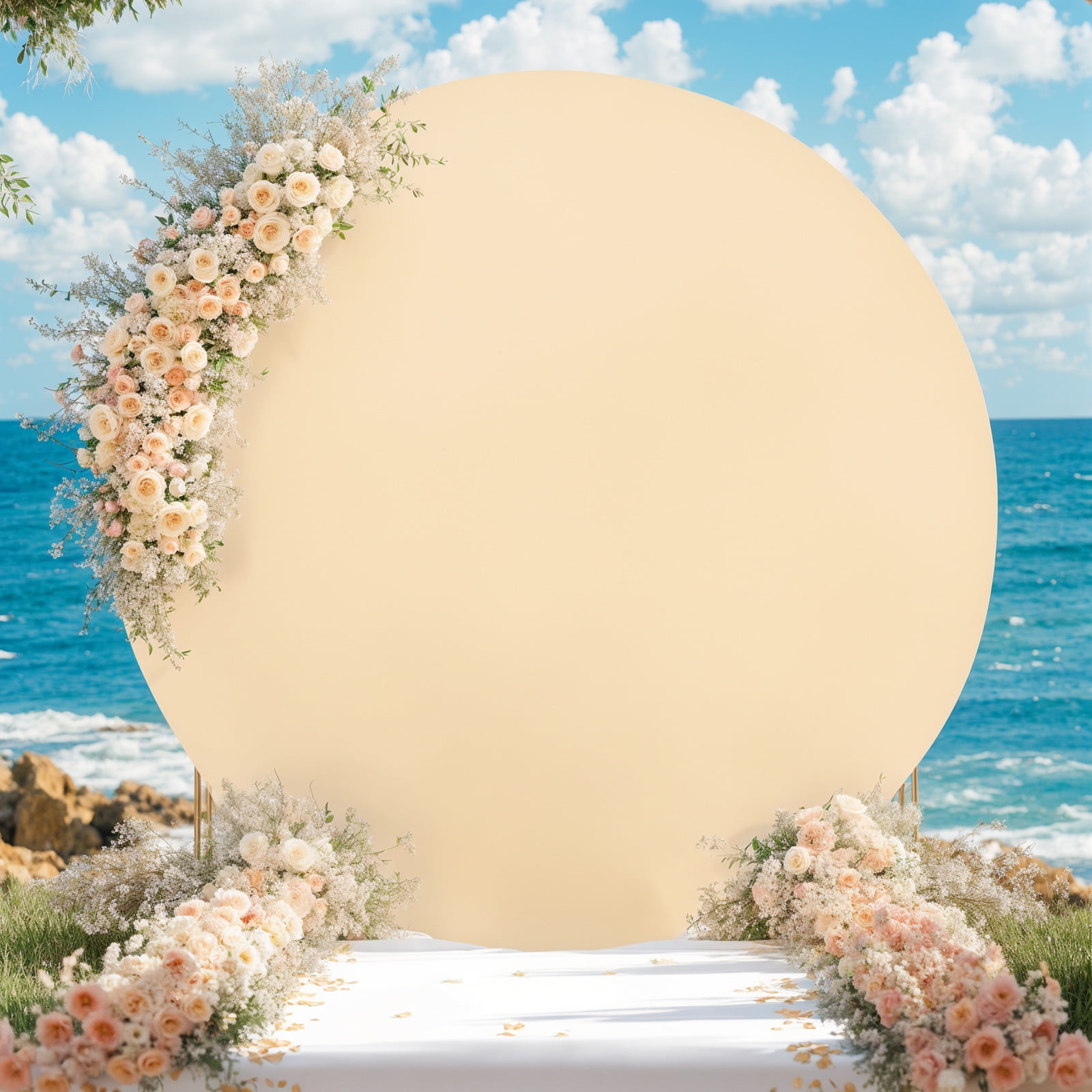 Circle Arch Backdrop Cover, 6/6.5/7.2ft Round Arch Backdrop Cover with ...