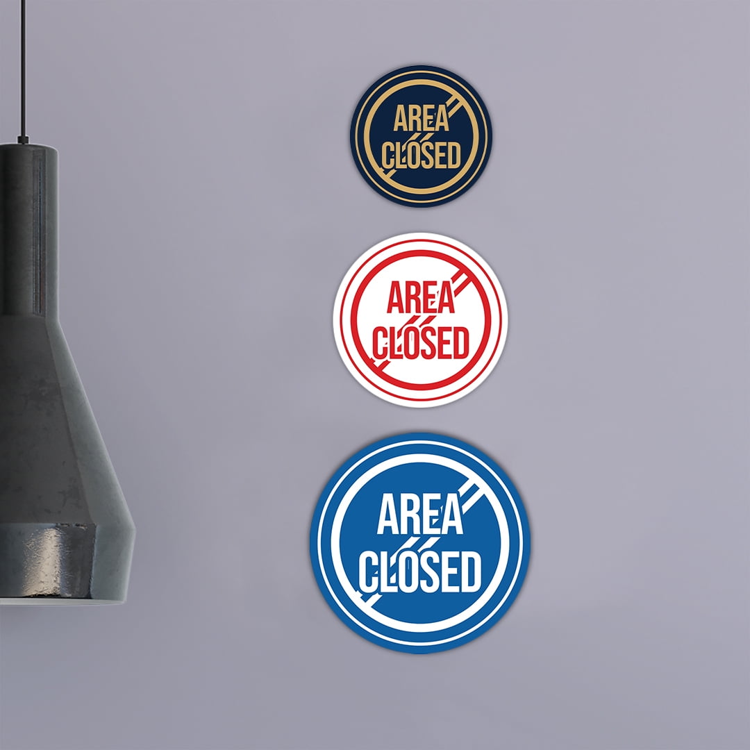 Circle Area Closed Sign (Brushed Silver) - Large - Walmart.com