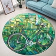Circle Area Rug, Bike Washable Non-Slip Floor Carpet, Soft Rug for ...