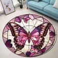 Circle Area Rug, Butterfly4 Cute Design Washable Non-Slip Floor Carpet ...