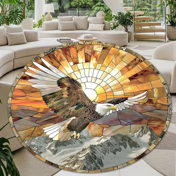 Circle Area Rug, Eagle3 Washable Non-Slip Floor Carpet, Soft Rug for ...