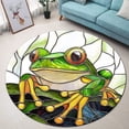Circle Area Rug, Frog Washable Non-Slip Floor Carpet, Soft Rug for ...