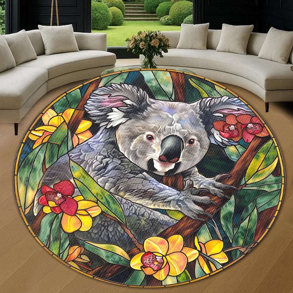 Circle Area Rug, Koala Washable Non-Slip Floor Carpet, Soft Rug for ...
