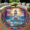 Circle Area Rug, Light House1 Washable Non-Slip Floor Carpet, Soft Rug ...