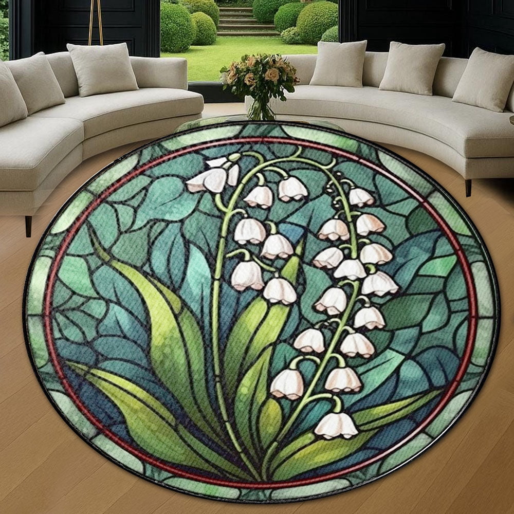 Circle Area Rug, Lily2 Washable Non-Slip Floor Carpet, Soft Rug for ...