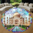 Circle Area Rug, Taj Mahal Washable Non-Slip Floor Carpet, Soft Rug for ...