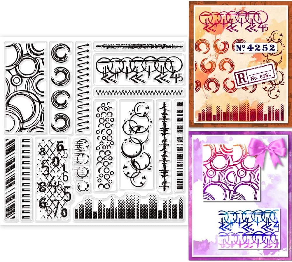 Circle Background Clear Stamps for DIY Scrapbooking Circle Line ...