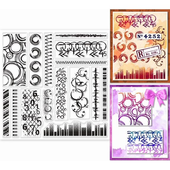 Circle Background Clear Stamps forDIY Scrapbooking Circle Line Silicone ...