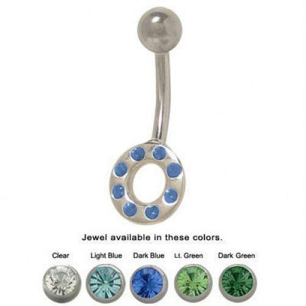 Circle Belly Ring with CZ Jewels - Walmart.com