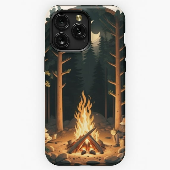 Circle Campfire Forest Glow Design iPhone Case 17 through 11 Pro Max ...