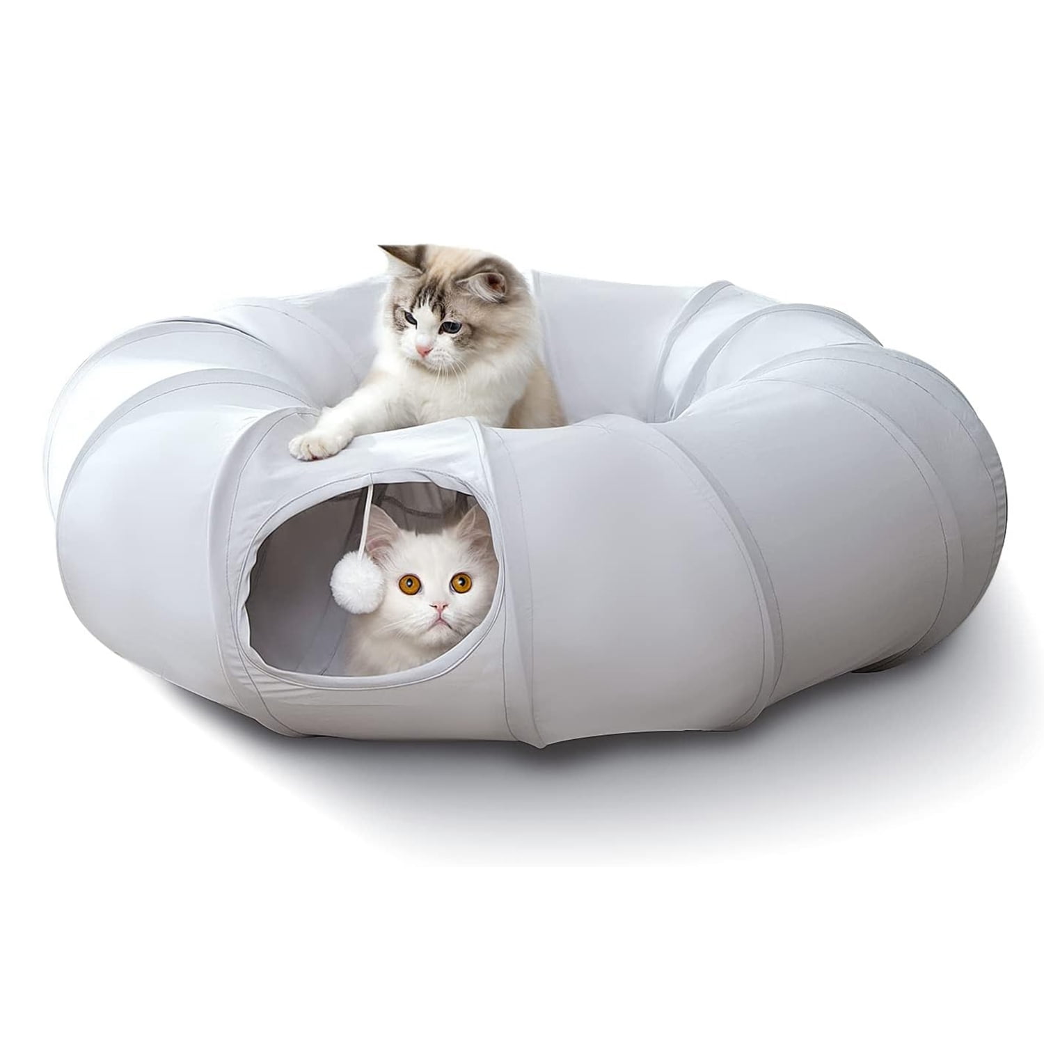 Imountek Foldable Circle Cat Tunnel, Indoor Cat Tunnel Bed with ...
