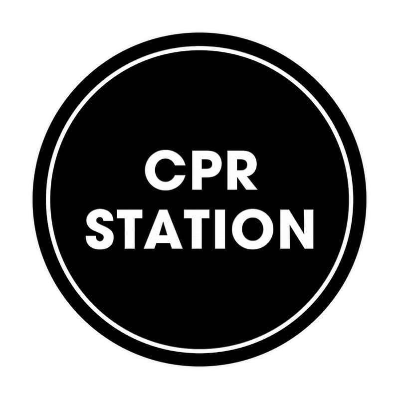 Circle Cpr Station Sign Outdoor Signs Aluminum 12 Inch Uv Ink Printed ...