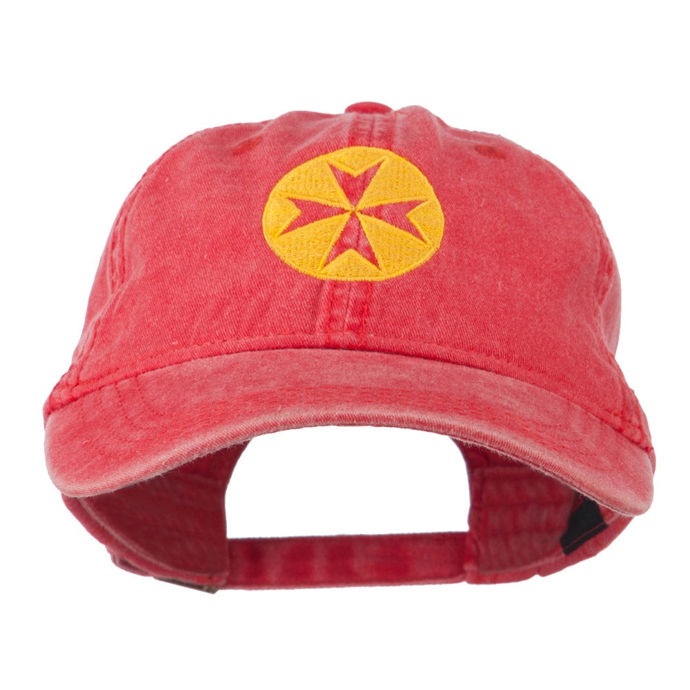 Circle Cross Design Embroidered Cap - Red OSFM - Walmart.com