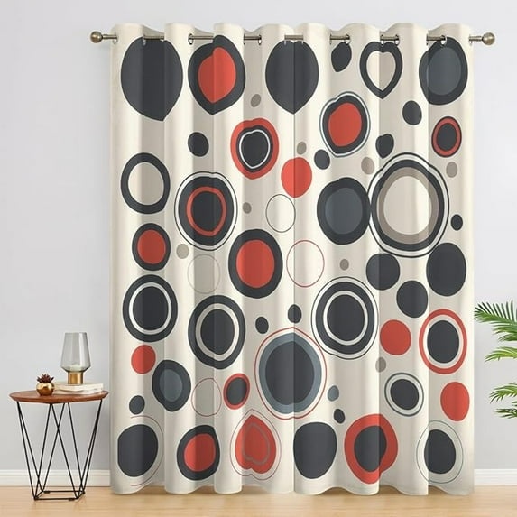 Circle Curtains For Living Room, Geometric Circle Curtains, Modern Window Curtains, Contemporary ...