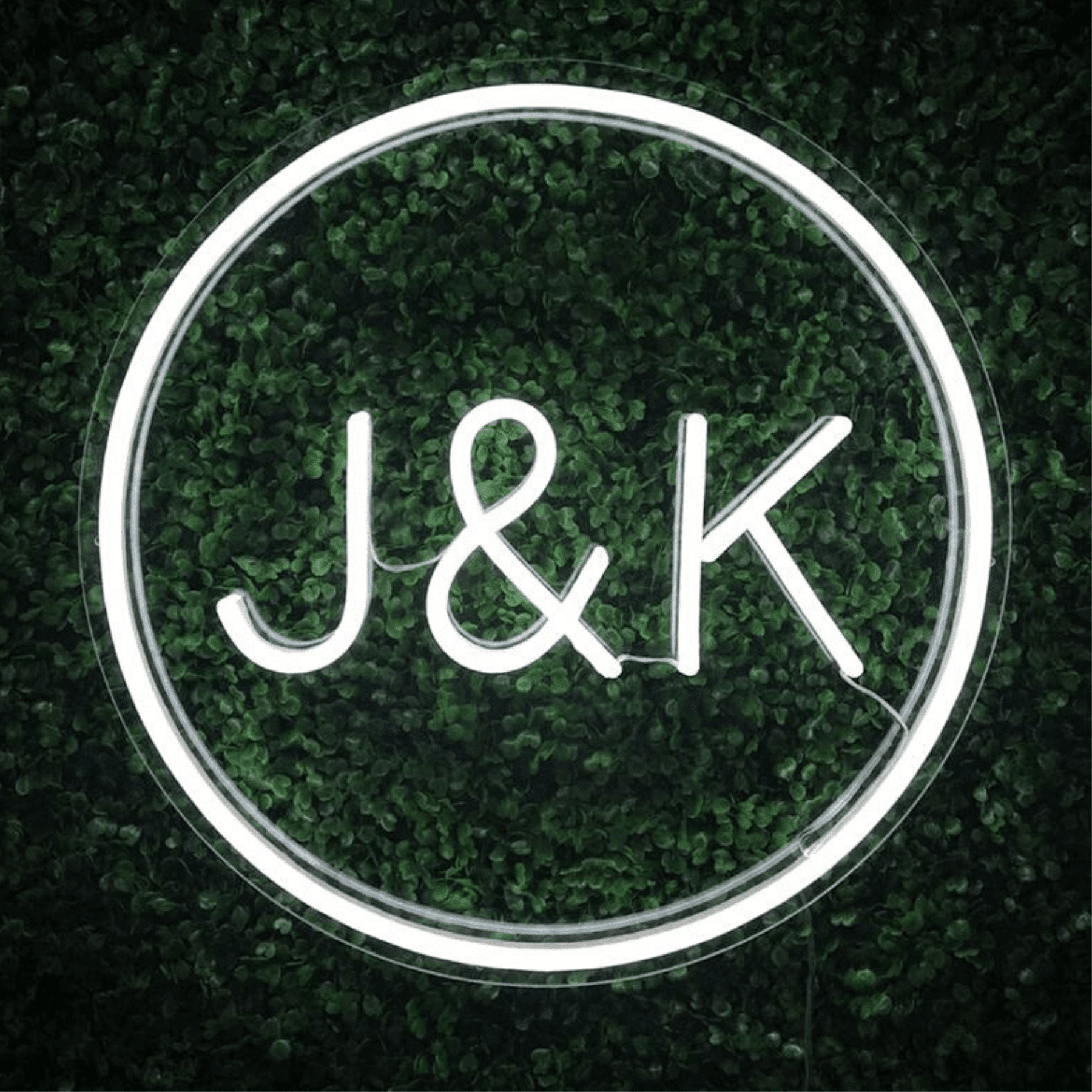 Circle Custom Initials Sign | Wedding neon sign (24x24"(60x60cm), Pink ...