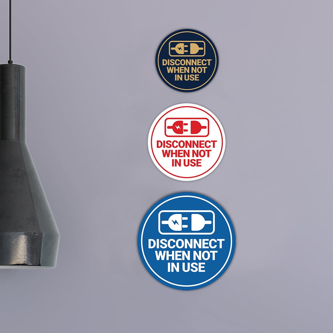 Circle Disconnect When Not In Use Sign (Ivory/Dark Brown) - Small ...