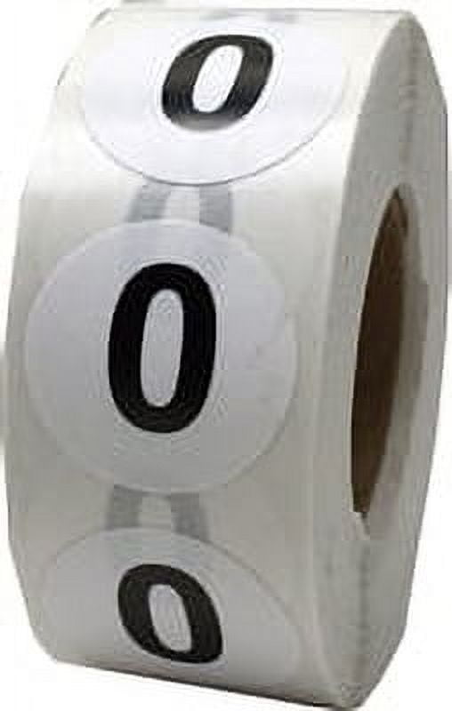 Circle Dot Number 0 Stickers, 0.75 Inch Round, 500 Labels on a Roll ...