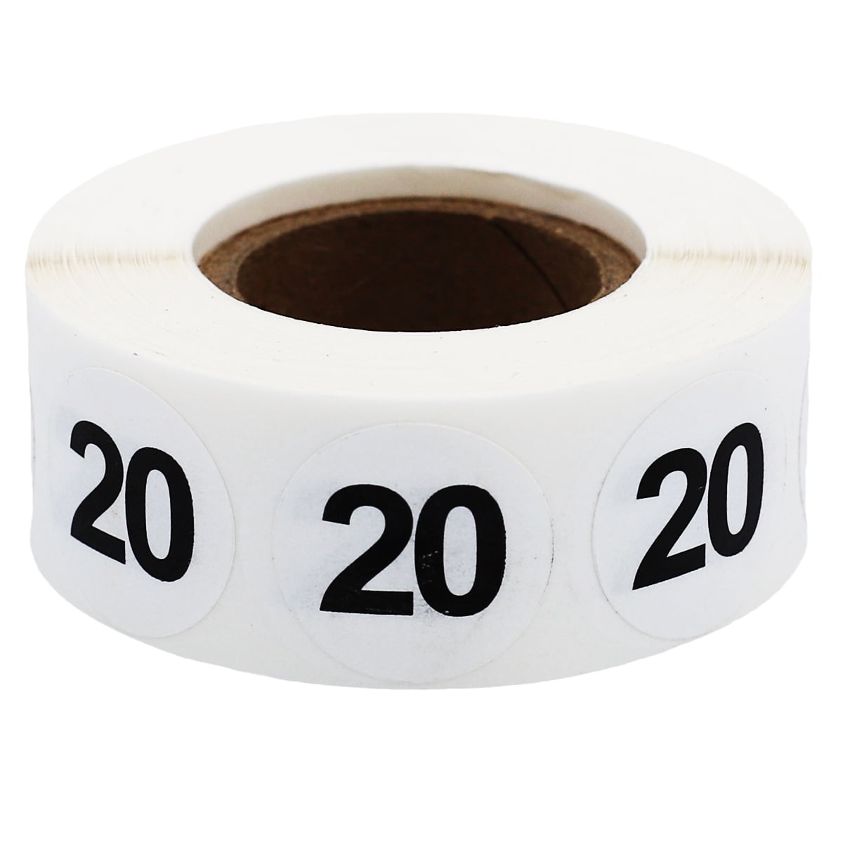 Circle Dot Number 20 Stickers | 0.75" Inch Round | 500 Pack - Walmart.com