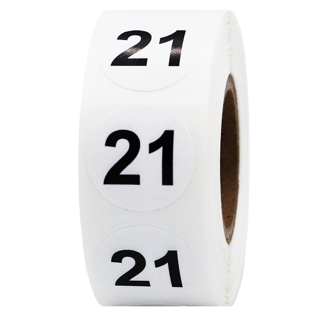 Small 0.75" Round Number 21 Dot Stickers, Extra Strong Adhesive, 500 ...