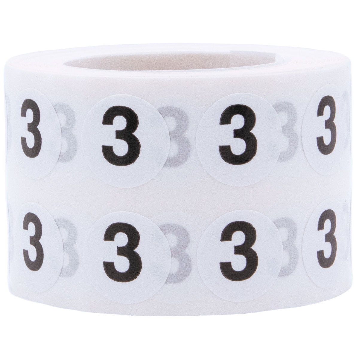 Circle Dot Number 3 Stickers | 0.5" Inch Round | 1,000 Pack - Walmart.com
