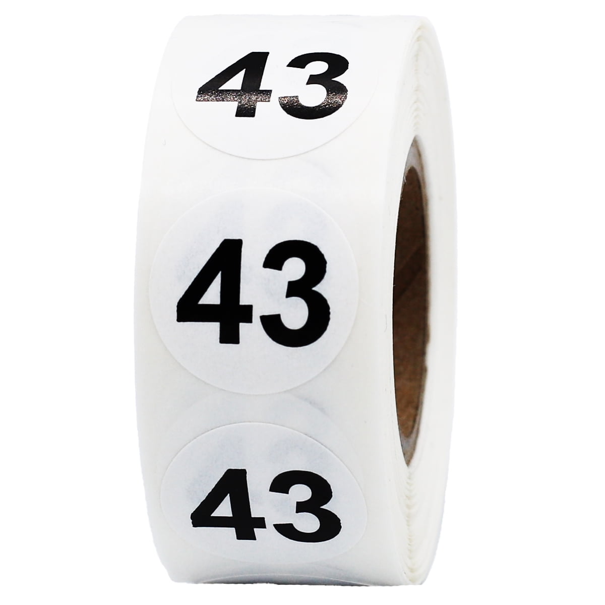 Circle Dot Number 43 Stickers | 0.75" Inch Round | 500 Pack - Walmart.com