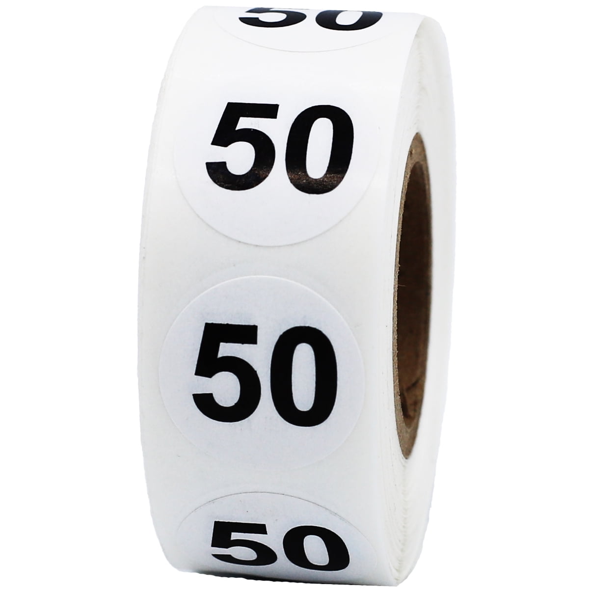 Circle Dot Number 50 Stickers | 0.75" Inch Round | 500 Pack - Walmart.com